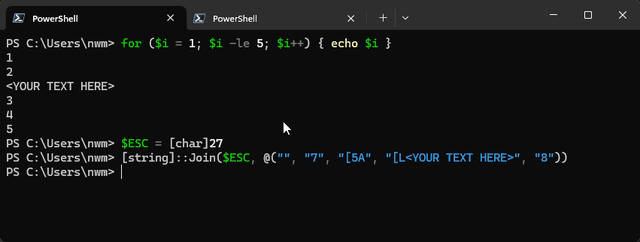 ANSI Control Sequences
