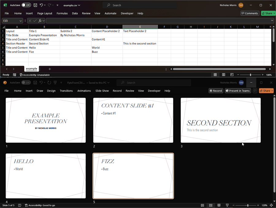 Automating PowerPoint